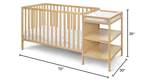 Suite Bebe Palmer Island 3-in-1 Convertible Crib and Changer Combo in Natural