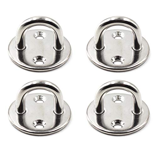 304 Stainless Steel Round Eye Pad Plate 5/16" 8mm Anchor Mount Great for Yoga Swings Hammocks/Boat Rigging/Marine Deck Hardware/Suspension Training Straps