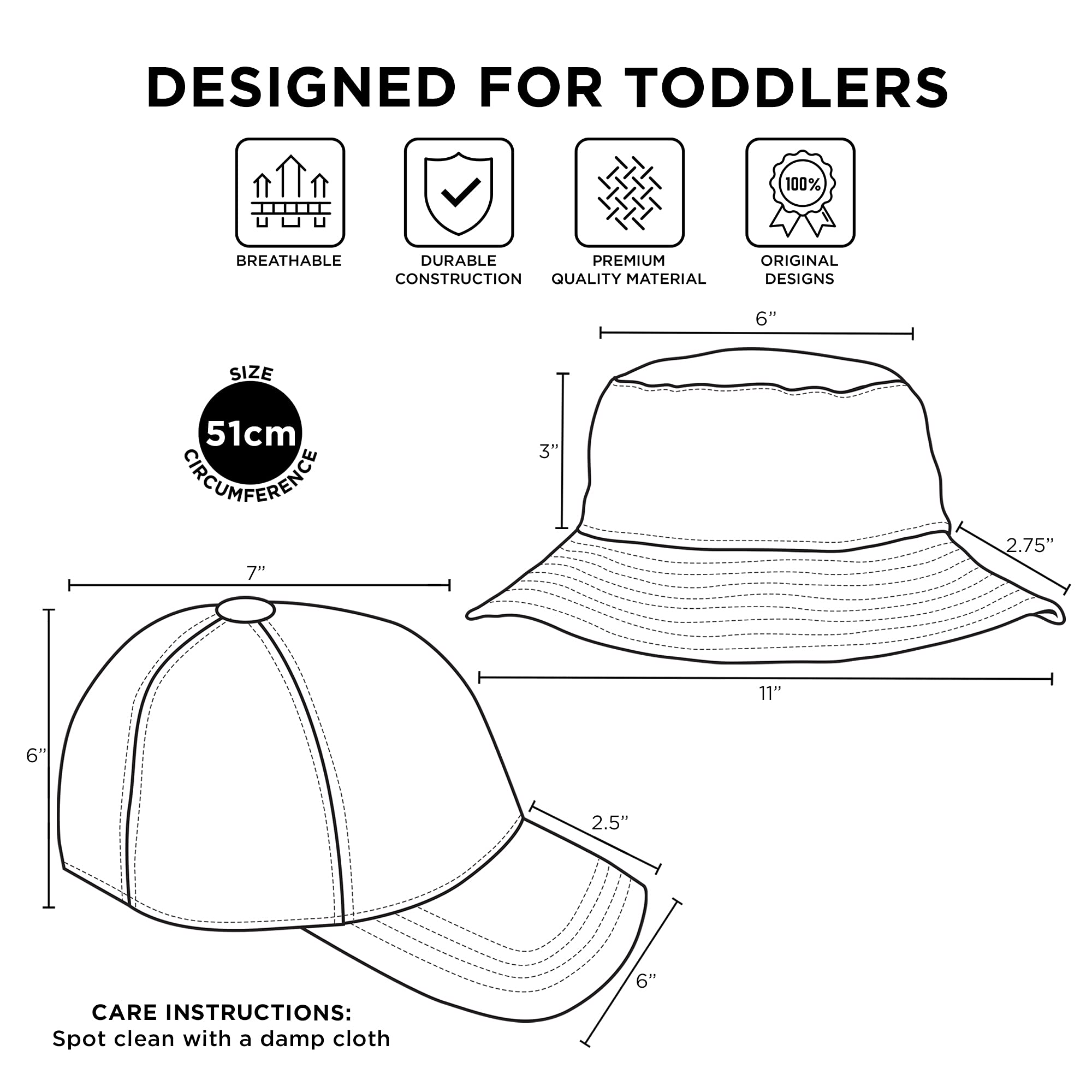 Nickelodeon Boys Bucket Hat & Baseball Cap, Baby Shark Toddler Sun Hat For Ages 2-4