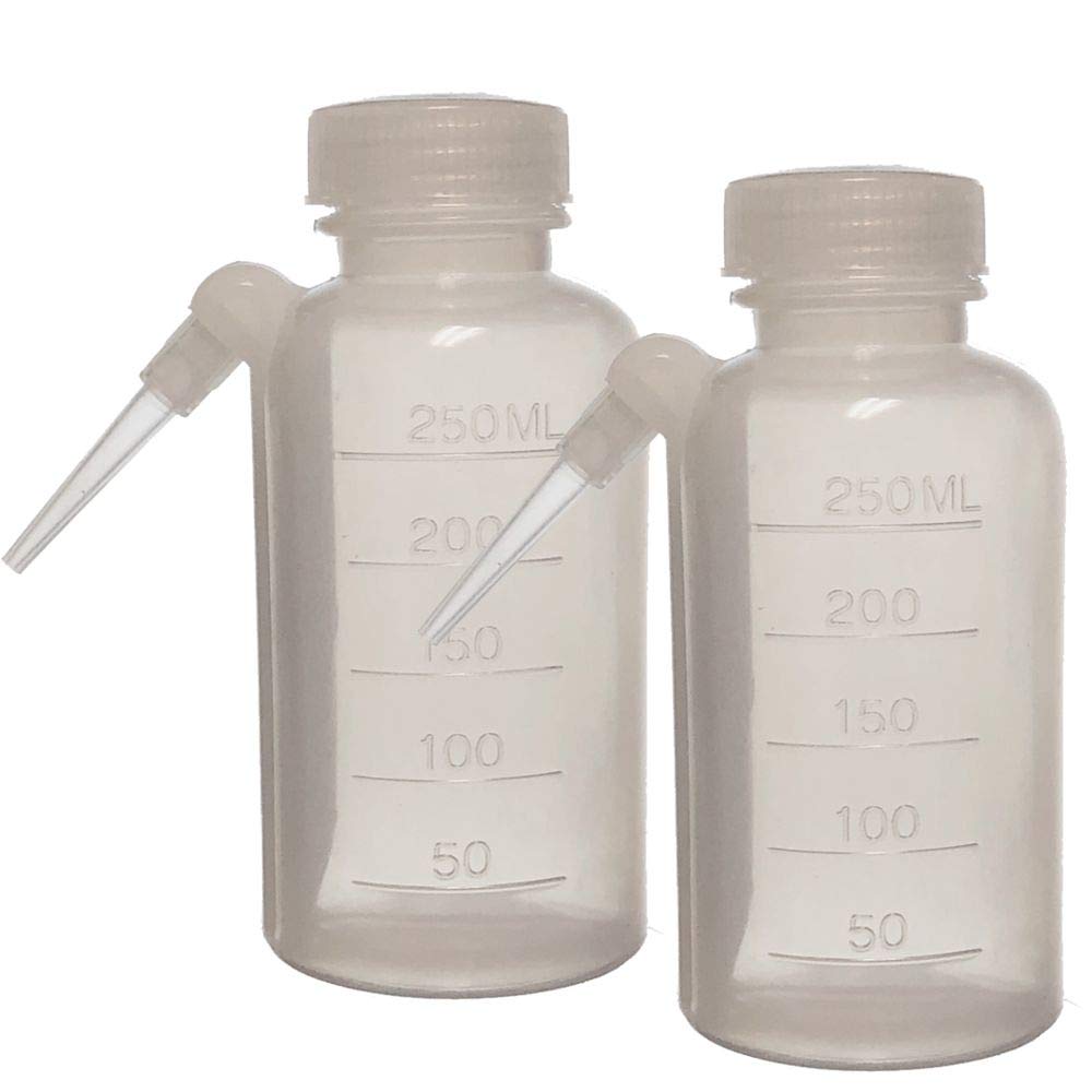 250ml Unitary Wash Bottles, Wide Mouth, Molded Graduations, LDPE, Karter Scientific (Pack of 2)