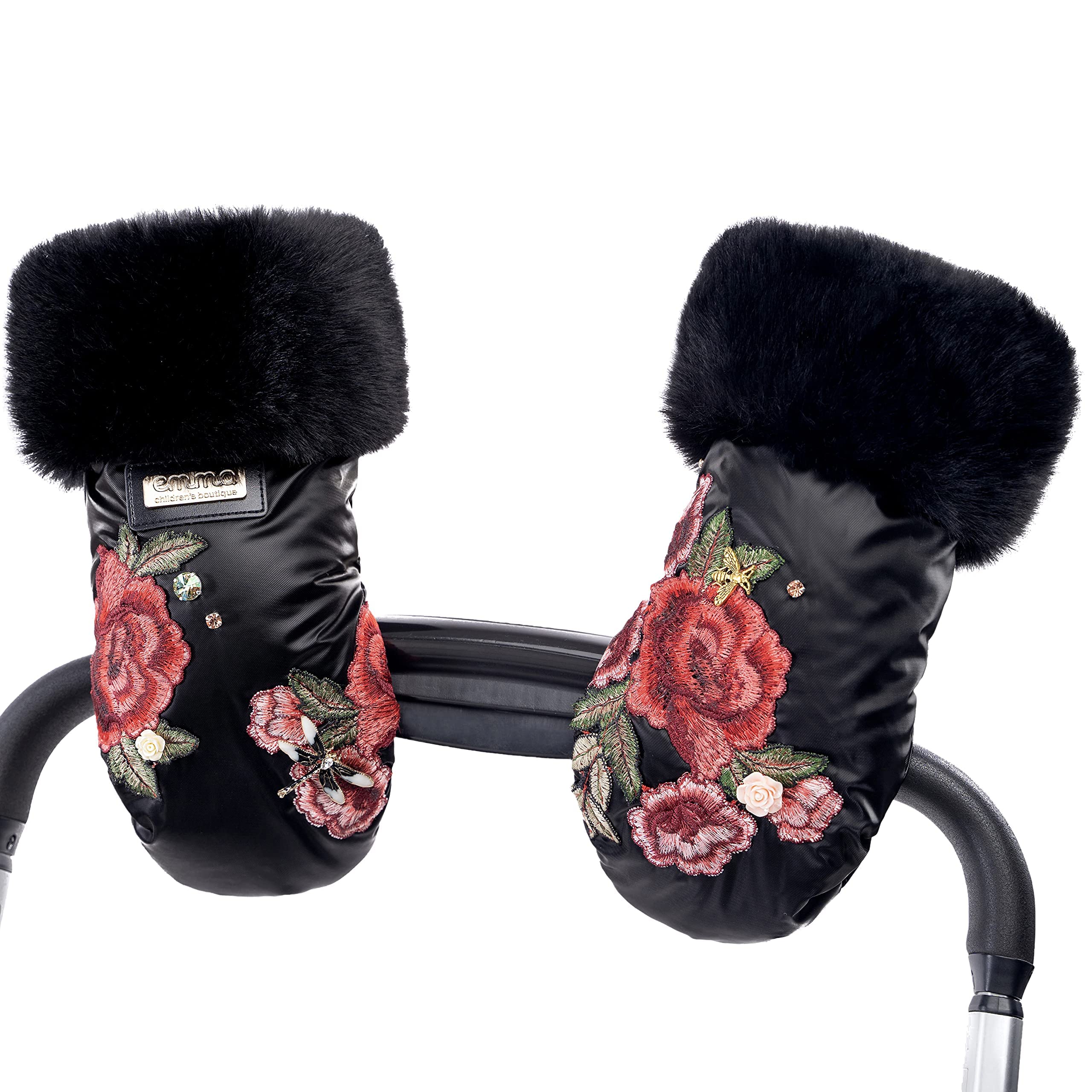 Warm Muff Stroller Gloves, Wind and Watert-Resistant, with Universal Fit, Kids Baby Pram Stroller Accessory, Anti-Freeze Gloves, Best for Freezing Cold Winter Conditions, Spring Blossom