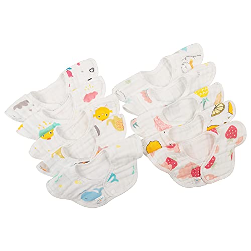 babygoal Baby Bandana Drool Bibs, 360° Bibs for Boys Girls Newborn Infant, 100% Organic Cotton Bibs for Drooling and Teething Gift 10 Pack 10MSBB01
