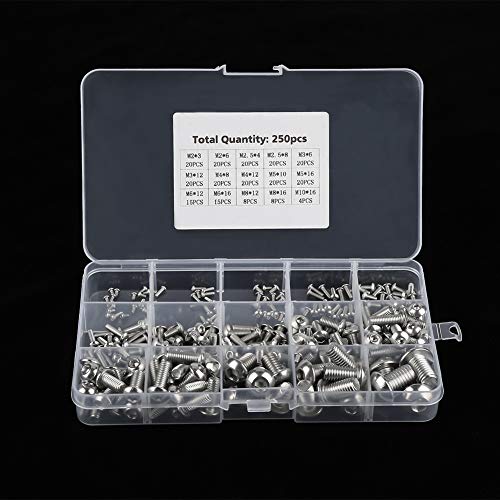 250pcs, Easy To Use Screws Set Socket Screw Bolt Good Fixation for Keyboard for Machine Equipment for Memory for Motherboard for Computer Hard Disk