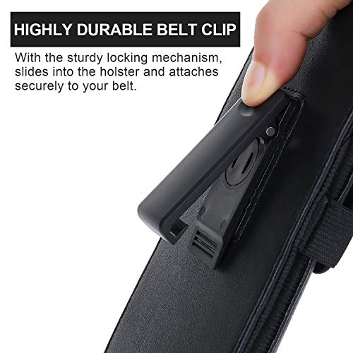 BECPLT Phone Holster Compatible for iPhone 14 Pro Max 13 Pro Max 12 Pro Max 11 Pro Max Leather Belt Case 360 Rotating Pouch Case Holster Belt Clip Case for iPhone Xs Max 8 Plus 7 Plus 6s Plus 6 Plus