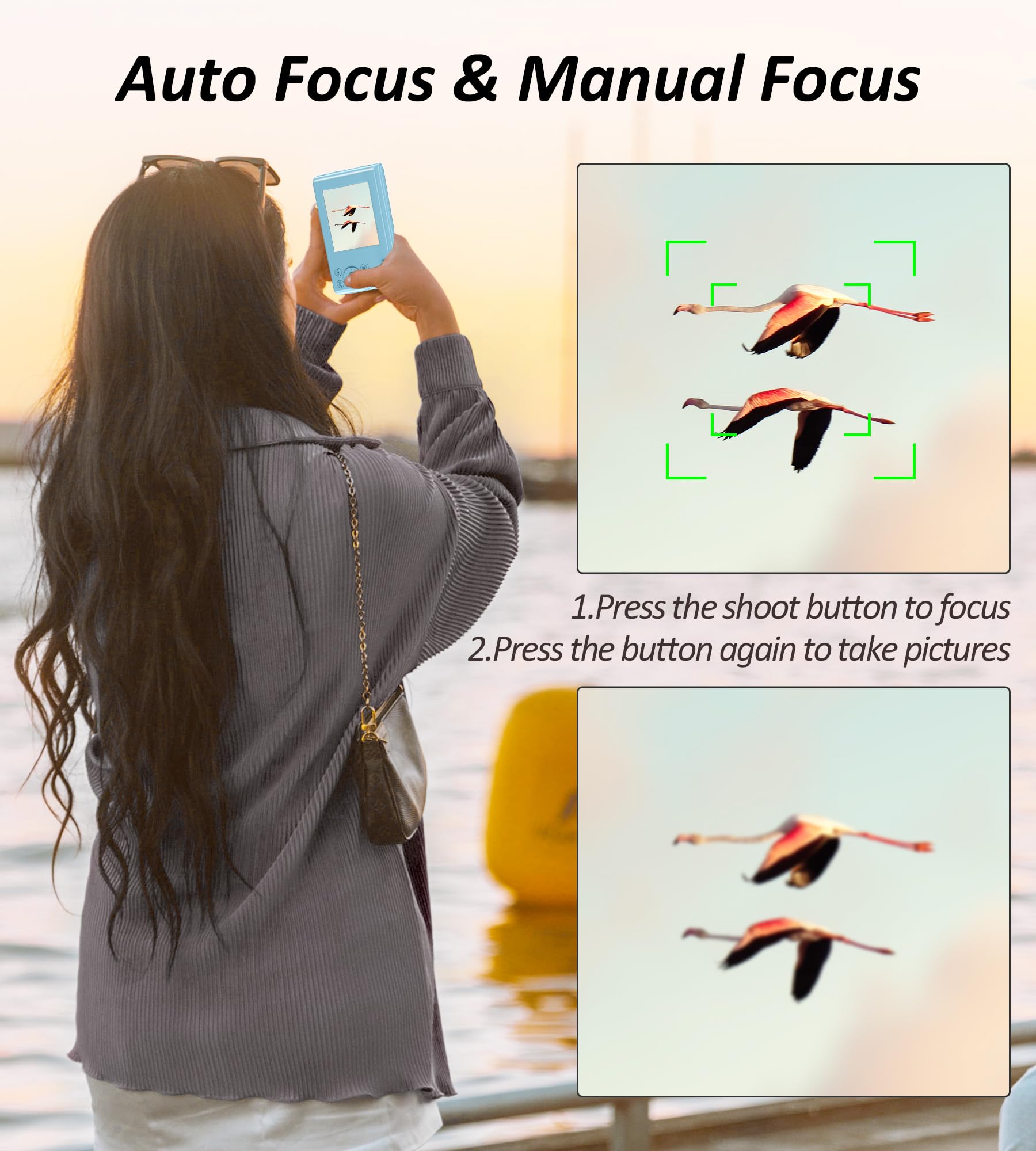 1080P Digital Camera 44MP Vlogging Video Camera for YouTube Photography Cameras for Beginners Travel Portable Compact Point and Shoot Camera with 32G Memory Card