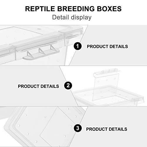 balacoo 100Pcs Reptile Breeding Box Plastic Transparent Feeding Case Hatching Container with Lid for Spider Scorpion Gecko Insect Snake Tortoise