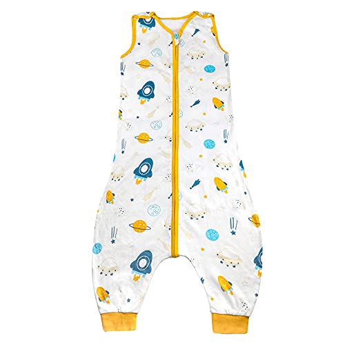 MOEMOE BABY Sleep Sack with Feet, Baby Sleeping Bag Sleeveless, Wearable Blanket Baby with Legs, Cotton Toddler Sleep Sack, 12Months - 7T