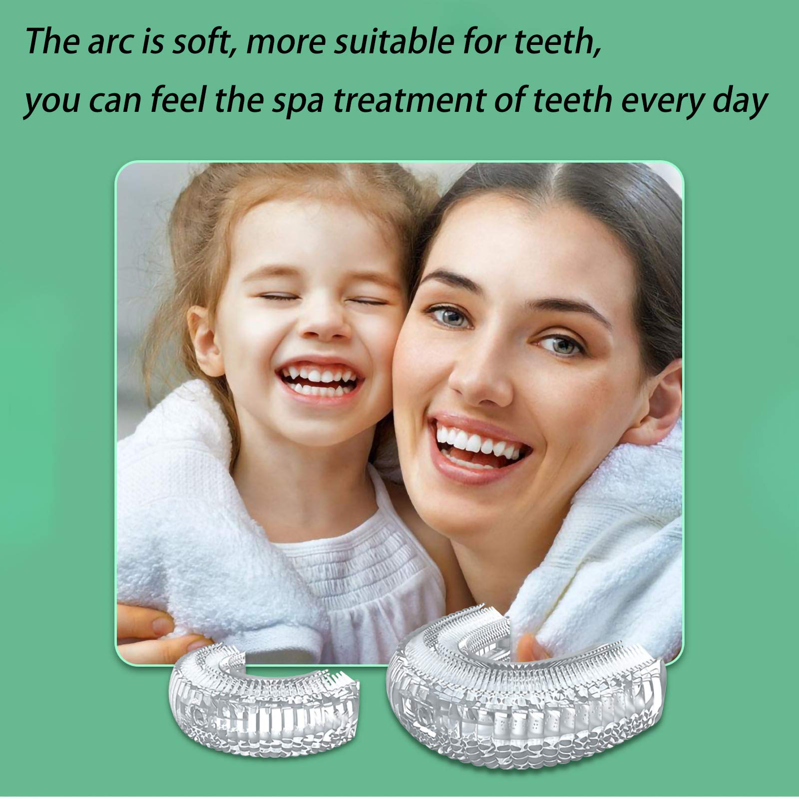 Ljyzoid 2PC U Shaped Kid Electric Toothbrush Replacement Heads, Compatible with U-Type Kids Automatic Electric Toothbrush, Food Grade Silicone Ultrasonic Toothbrush Replacement Head 7-12 Years Old