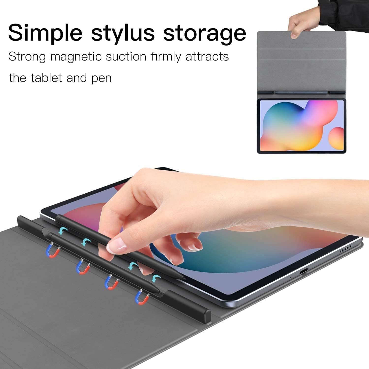 ZtotopCases for Galaxy Tab S6 Lite Case 10.4 Inch 2024/2022/2020, Strong Magnetic Case with Auto Sleep/Wake & Pen Holder, Slim PU Lightweight Stand Cover for Samsung Galaxy Tablet S6 Lite, Black