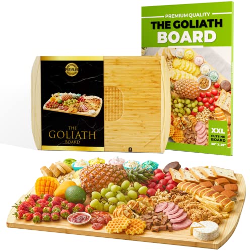 30x20 Bamboo Extra Large Cutting Board- Use as a Charcuterie Board, Butcher Block, Over Sink, Brisket, Rv Stove Top Cover, Noodle Board Stove Cover, Meat Cutting Board