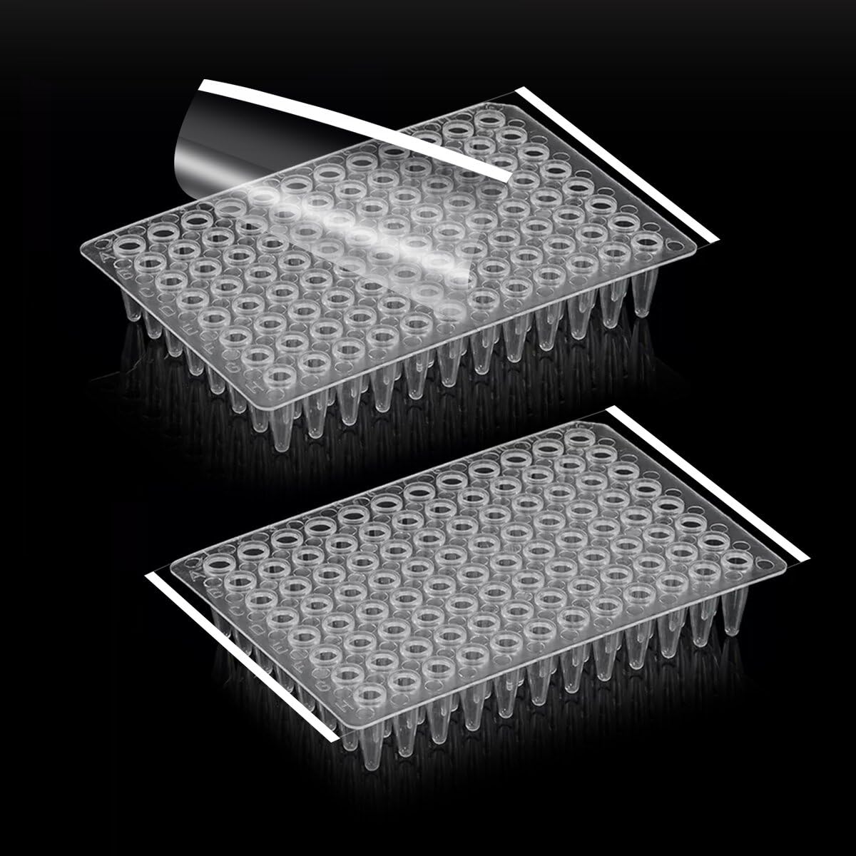 100 Sheet PCR Plate Sealing Film,96 Well Plate Transparent Self-Adhesive Film 83x133mm
