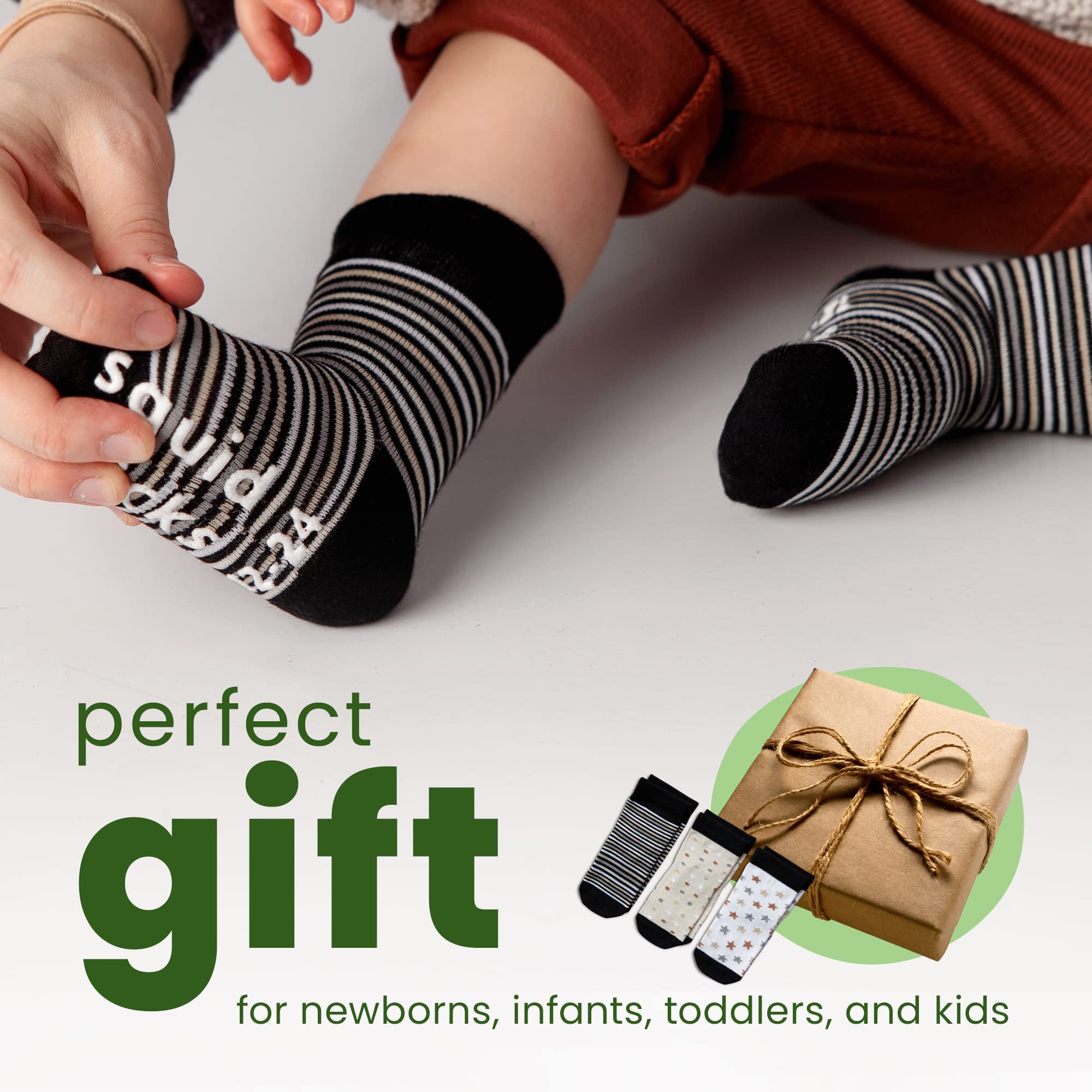 squid socks Viscose from Bamboo Socks | 0-6M, 6-12M, 12-24M, & 2T-3T | Socks that Stay On | As Seen on Shark Tank | Carey