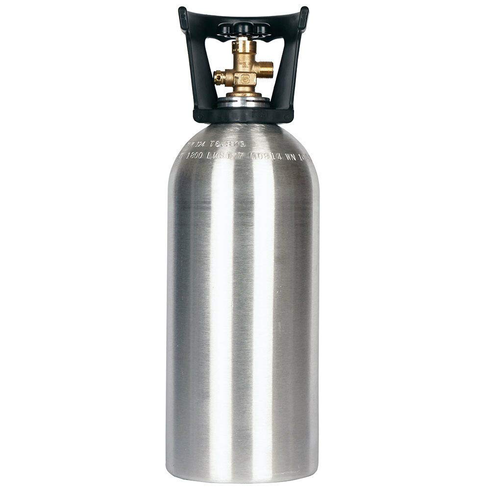 10 lb co2 Carbon Dioxide Aluminum Cylinder and 250 PSI Adjustable High Flow Regulator for Inflating Off Road Tires