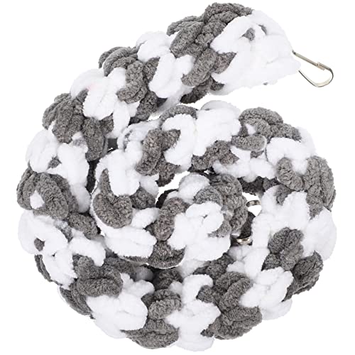 1Pc Ferret Toys, Sugar Glider Climbing Toys Rat Swing Hanging Toy Parrot Climbing Rope Bird Perches Stand Pet Swing Hamster Cage Accessories for Small Animals, Grey White