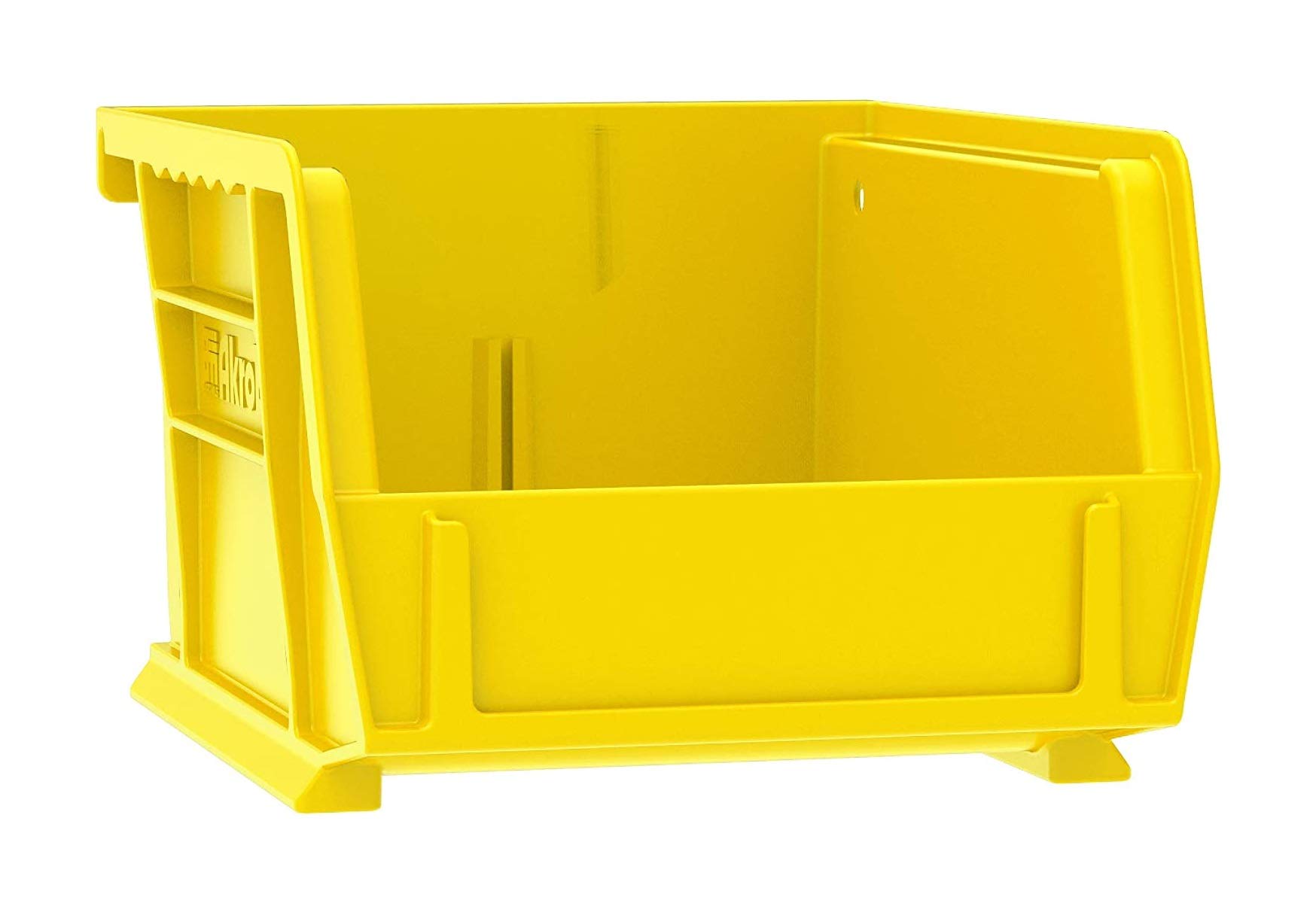 Akro-Mils 30136 Louvered Steel Wall Panel Garage Organizer, (36 x 19-Inch), Grey, (1-Pack) & 30210YEL AkroBins Plastic Storage Bin Hanging Stacking Containers, (5x 4x 3Inch), Pack of 24, Yellow