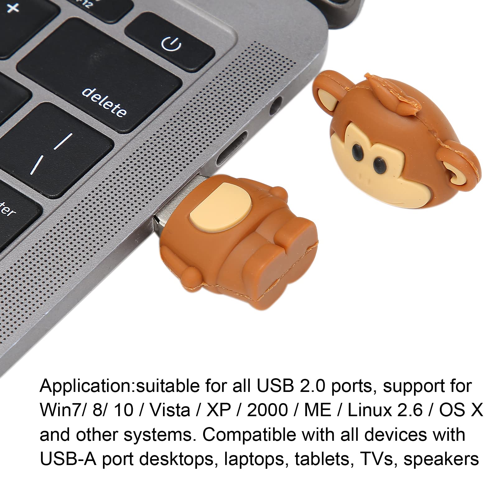 Kafuty-1 Cute USB Flash Drive, Cartoon Animal Monkey Thumb Drive, Pendrive Memory Thumb Stick, Gifts for School Students Kids Children Teacher Collegue Employees(64GB)