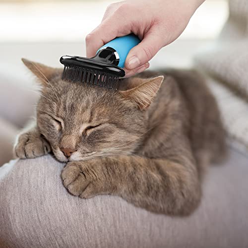 CONAIRPRO Dog & Cat Cat Soft Slicker Brush, Cat Brush for Shedding, Removes Tangles, Mats & Loose Hair, Soft Coated Pins for Gentle Brushing, Memory Gel Grip Handle