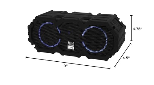Altec Lansing LifeJacket 3 - Waterproof Bluetooth Speaker, Wireless & Portable Speaker for Travel & Outdoor Use, 30 Hour Playtime & 50 Foot Range, Black