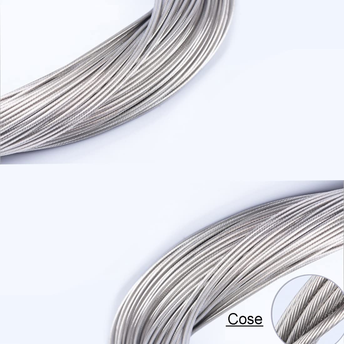 10 Pcs Stainless Steel Shifter Cable Bike Derailleur Cable Shifter Cables, 2M Length Replaceable Derailleur Cables Stainless Steel MTB Shifter Cable Set