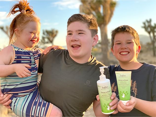 Babo Botanicals Swim & Sport Citrus Mint & Passion Fruit Clarifying Shampoo & Body Wash - 16 Fl Oz