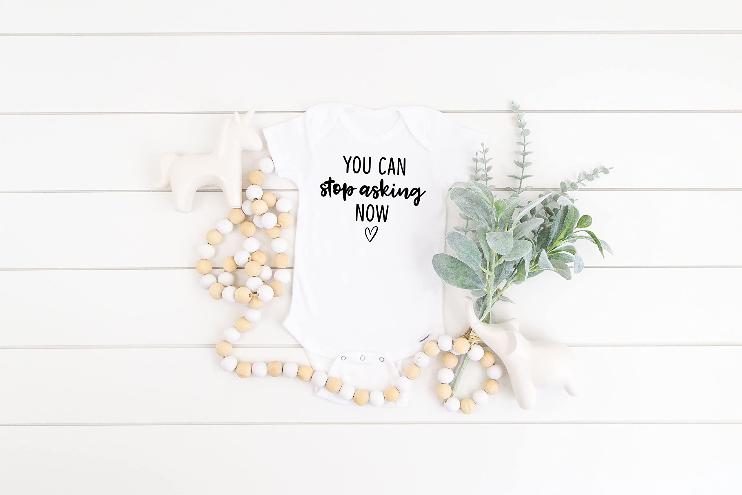 SARBIEN Designs You Can Stop Asking Now Pregnancy Announcement | Baby Reveal One Piece | Funny Pregnant Bodysuit | Romper