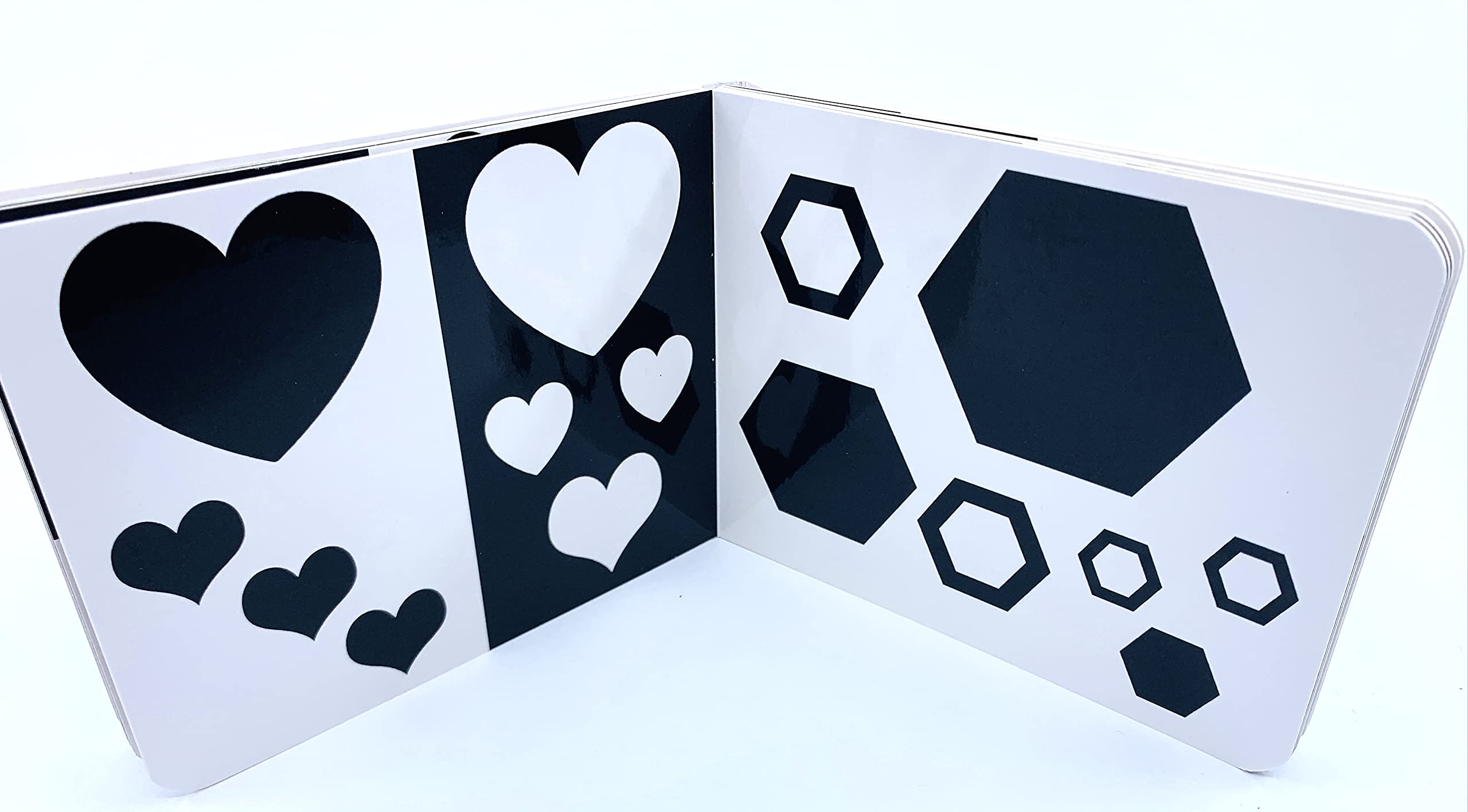 Bobu Baby High Contrast Shapes & Visual Stimulation for Infants | Black & White, Vibrant & Stimulating for Your Child | Extra Thick Non Rip Pages