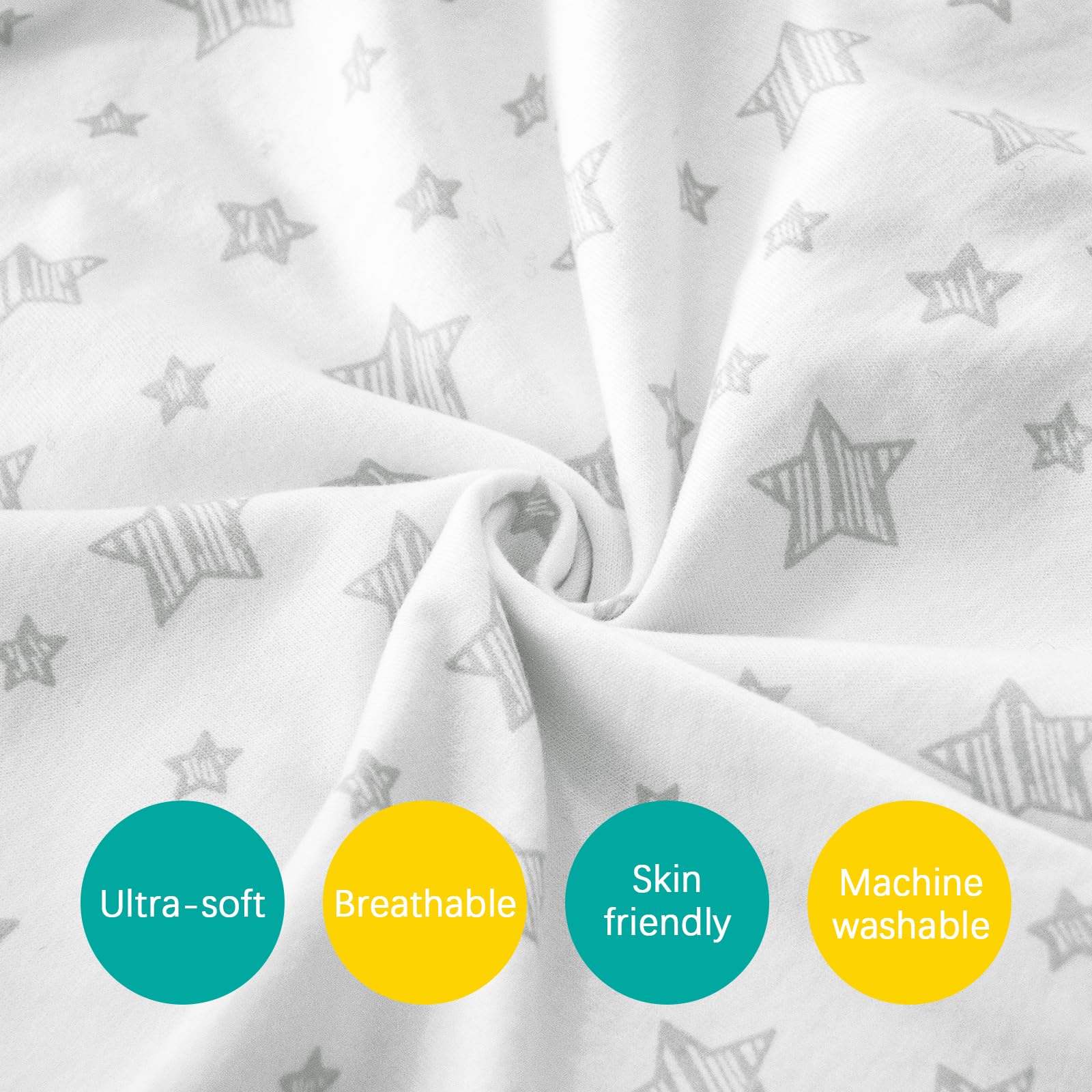 Toddler Pillow with Pillowcase (13 x 18), Toddler Pillows for Sleeping, Machine Washable Soft Travel Pillow, Toddler Use Only, Age 2 (Gray Star)