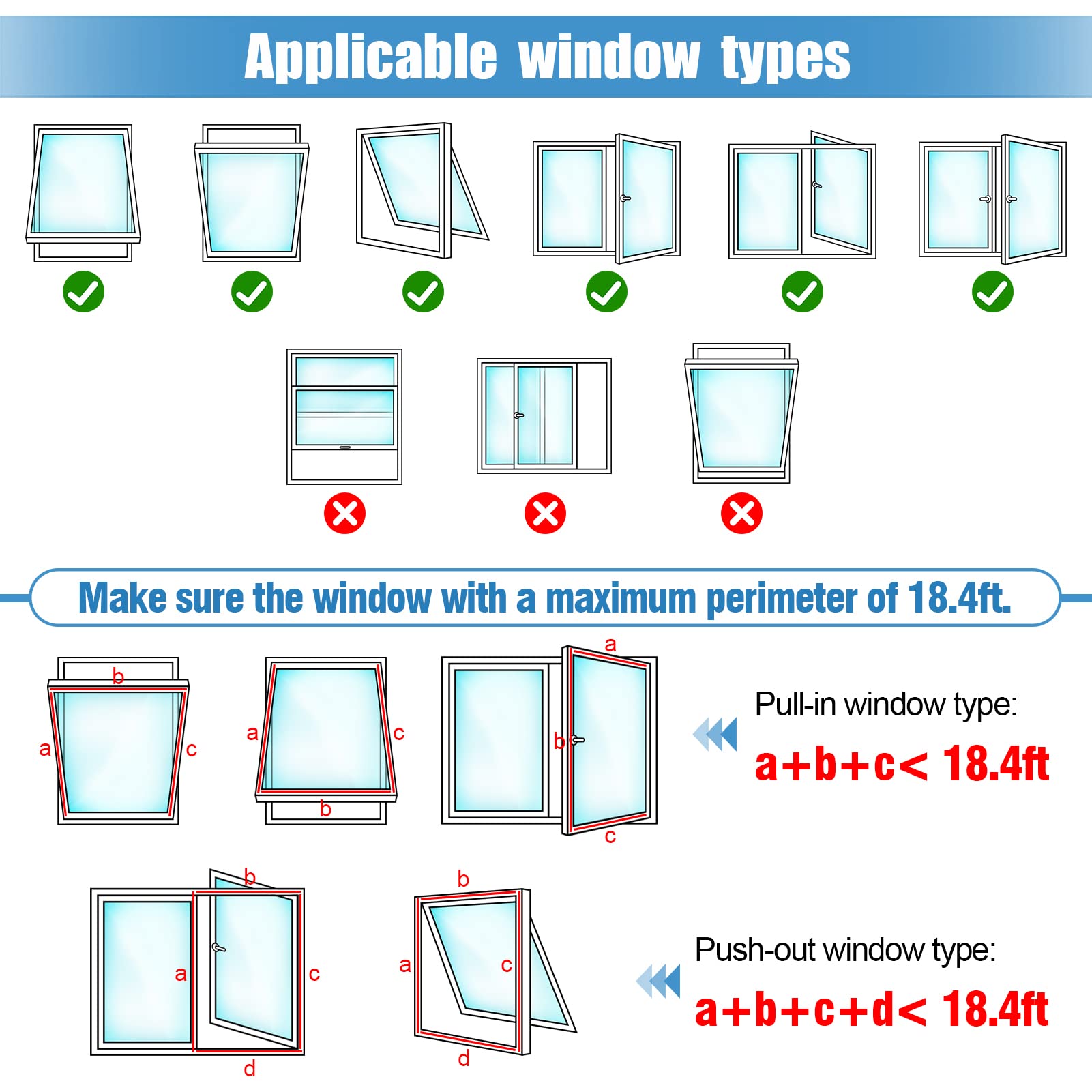 560CM/220" Universal Window Seal for Portable Air Conditioner- Casement Window AC Adapter Portable AC Window Cloth Seal Air Exchange Guards Kit with Zipper to Keep Indoor Cool for a Long Time(White)