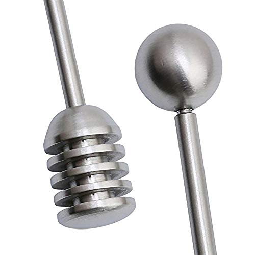 1Pieces Honey Stirrer Spoon Long Handle Honey Dipper Stainless Steel Stirrer Honey Spoon Mixing Tool for Honey Jam Jar Dispense