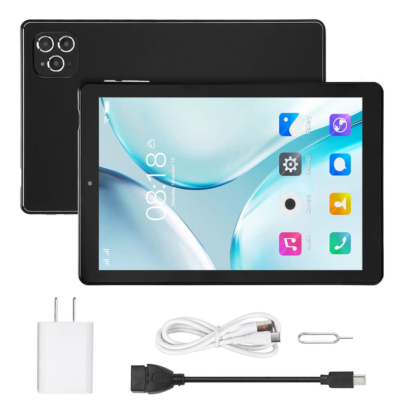 10.1 Inch Android 11 Tablet, Smart Gaming Tablet, Octa Core CPU, 4GB RAM 64GB ROM, 8MP+16MP Camera, IPS Display, BT5.0, 2.4G/5G WiFi, Dual Speaker, Dual SIM Slot, 8800mAh Battery (Black)