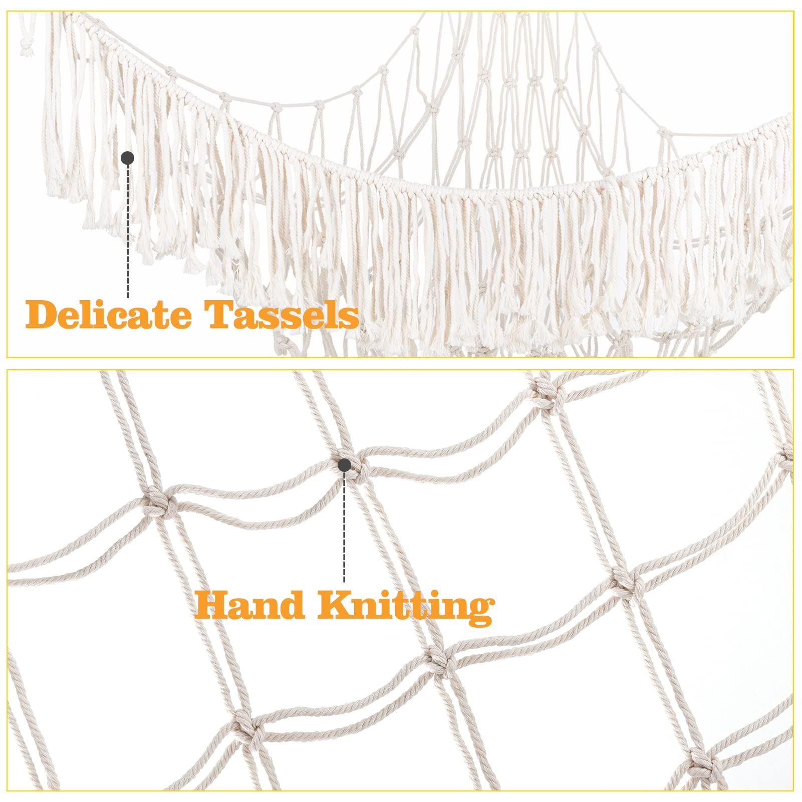 64.6" x 64.6" x 44.9" Boho Stuffed Animal Toy Corner Hammock- Large Size Macrame Toy Hammock with 3pcs Non-Trace Nails Hanging Toy Organizer Storage Net for Kids Bedroom Nursery Play Room
