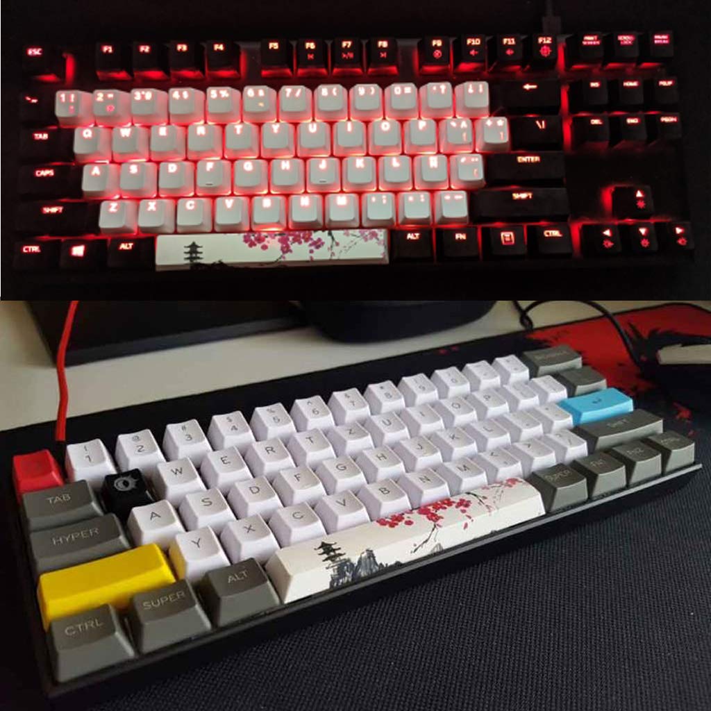 Y-QUARTER Replace SpaceBar Keycap PBT Five Sides Dye-Subbed Spacebar 6.25U Cherry Profile Space Bar Keycap for DIY Mechanical Keyboard gk64 gk61,Suit for Game Lover Gifts