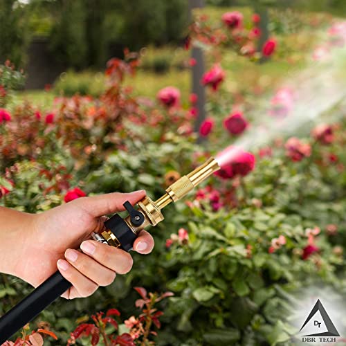 DBR Tech Heavy Duty Brass Shut Off Valve, Garden Connector Attachment with Rubber Washers for Outdoor Lawn and Gardening Hoses, Leak Resistant Threading, 3/4 Inch