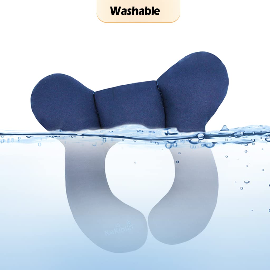 KAKIBLIN Baby Travel Pillow, Infant Head and Neck Support Pillow for Car Seat, Pushchair, for 0-1 Years Old Baby (Blue)