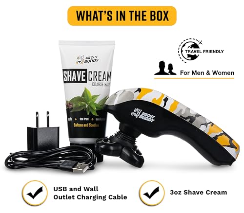 Head Shaver for Bald Men, Water-Resistant, Replaceable Head, Rechargeable, Electric, Cordless, Ergonomic, Bald Buddy