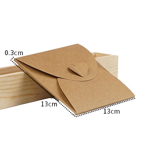 25Pcs Retro Brown Kraft Paper CD DVD Sleeves Envelopes DVD Cardboard Storage Cases Keepers Holder with Heart Button for CD/DVD Packaging or Store