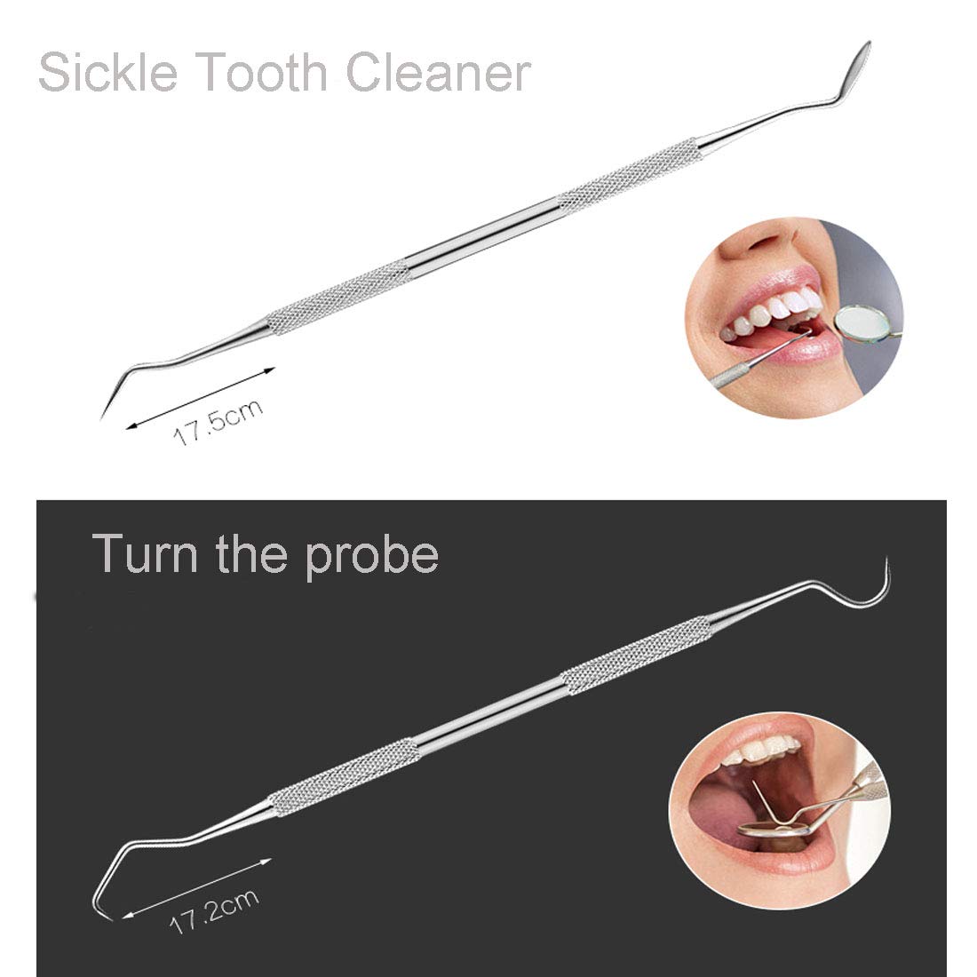 AGGICE Dental Tools, 7 Pack Teeth Cleaning Tools Kit, Tartar Plaque Remover for Teeth, Dentist Tool Kit with Stainless Steel Dental Mirror, Tooth Scraper, Dental Picks, Tweezer and Oral Torch…