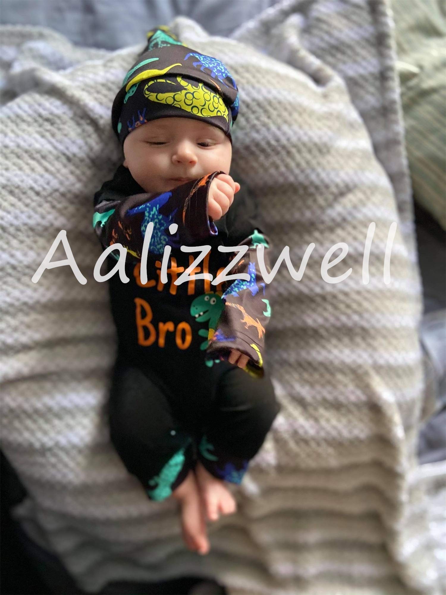 Aalizzwell Infant Baby Romper Toddler Pants Set Brother Matching Outfits Boys Clothes (Dinosaur-Romper, 0-3 Months)