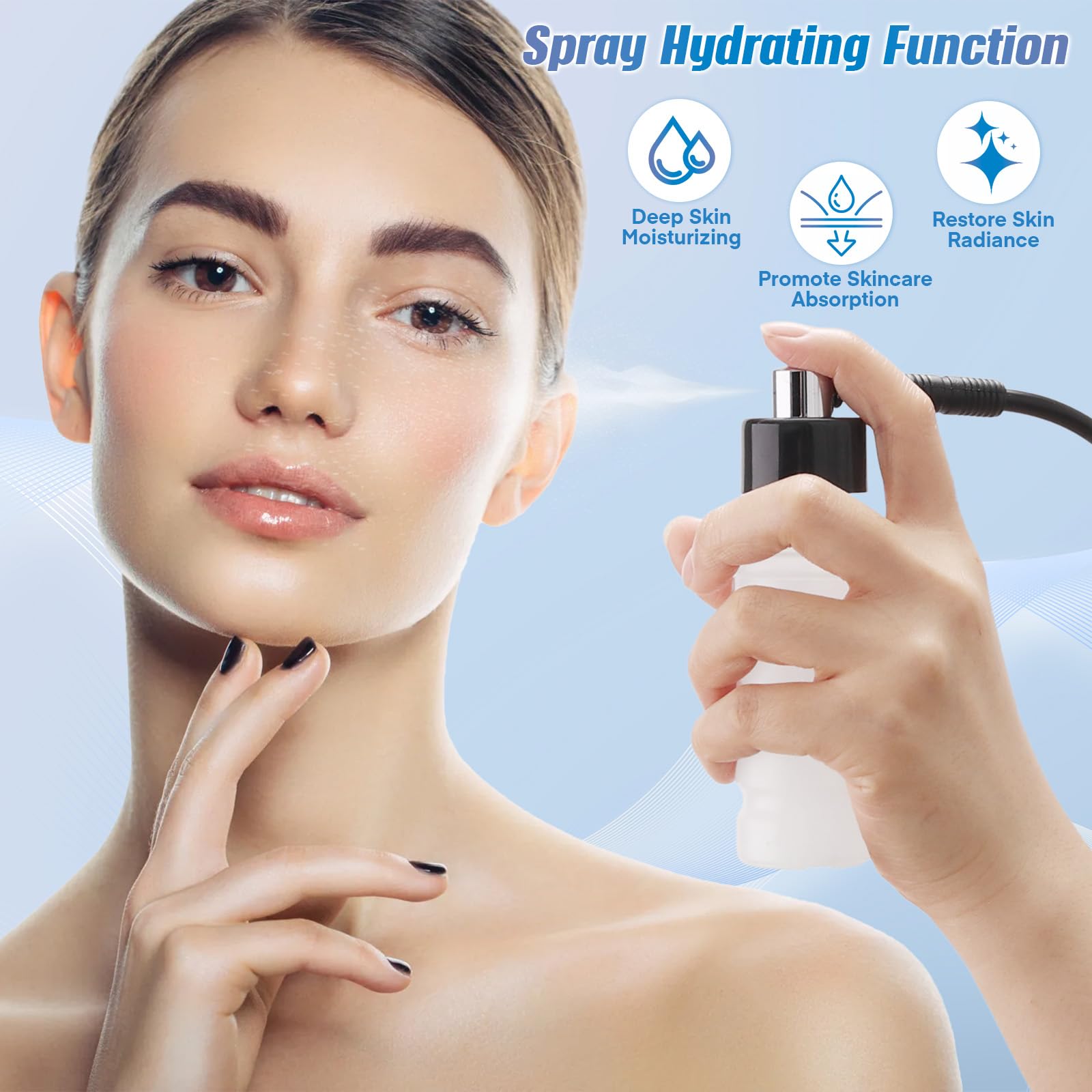 3 in 1 Diamond Microdermabrasion Machine, TopDirect Facial Skin Care Salon Equipment w/Vacuum & Spray (Strong Suction Power: 65-68cmhg)