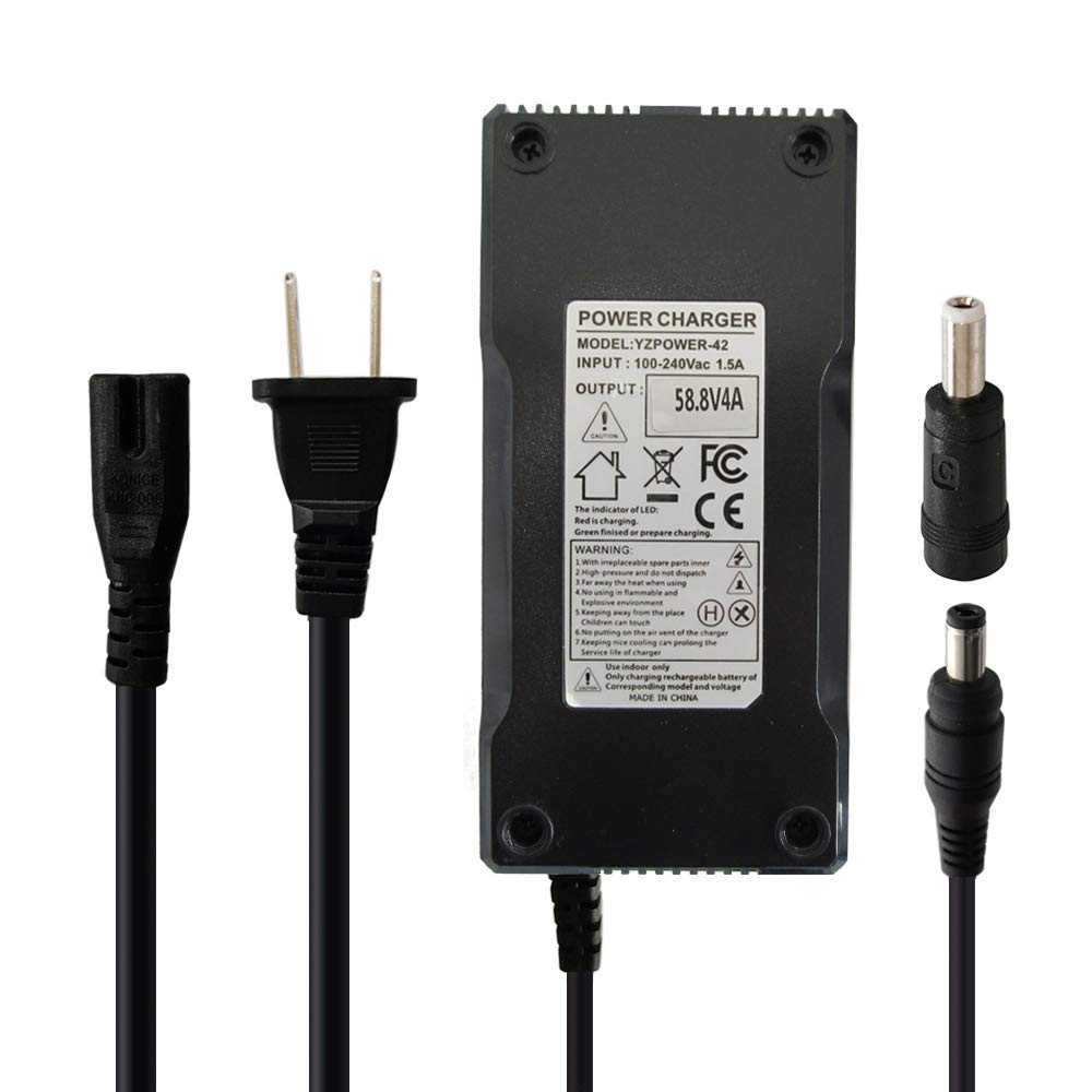 Abakoo 58.8V 4A Fast Battery Charger for 48V (51.8V 52V) 14S Lithium Battery Pack with DC 5.5x2.1mm / 5.5x2.5mm Plug