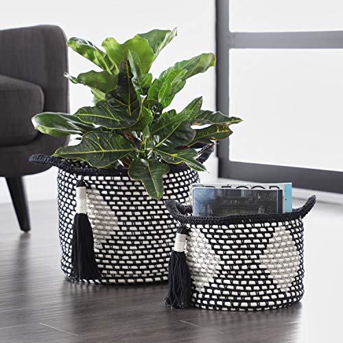 Deco 79 Storage Basket, S/2 11", 9" H, Black