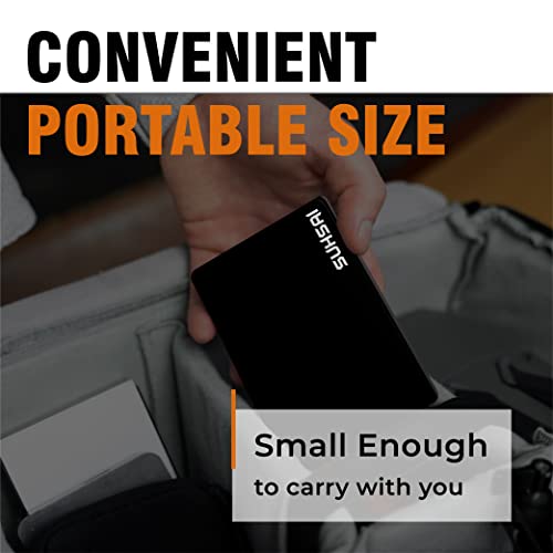 SUHSAI 100GB Ultra Slim Portable External Hard Drive USB 3.0 Storage Backup - 2.5" HDD Storage Memory Expansion Compatible with Laptop, PC, Desktop, PS4, PS5, Mac - Rapid Data Transfer - Black