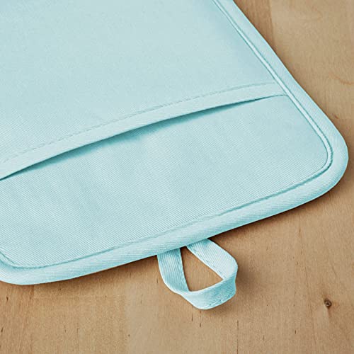 KitchenAid Ribbed Soft Silicone Pot Holder 2-Pack Set, Mineral Water Aqua, 7"x9"