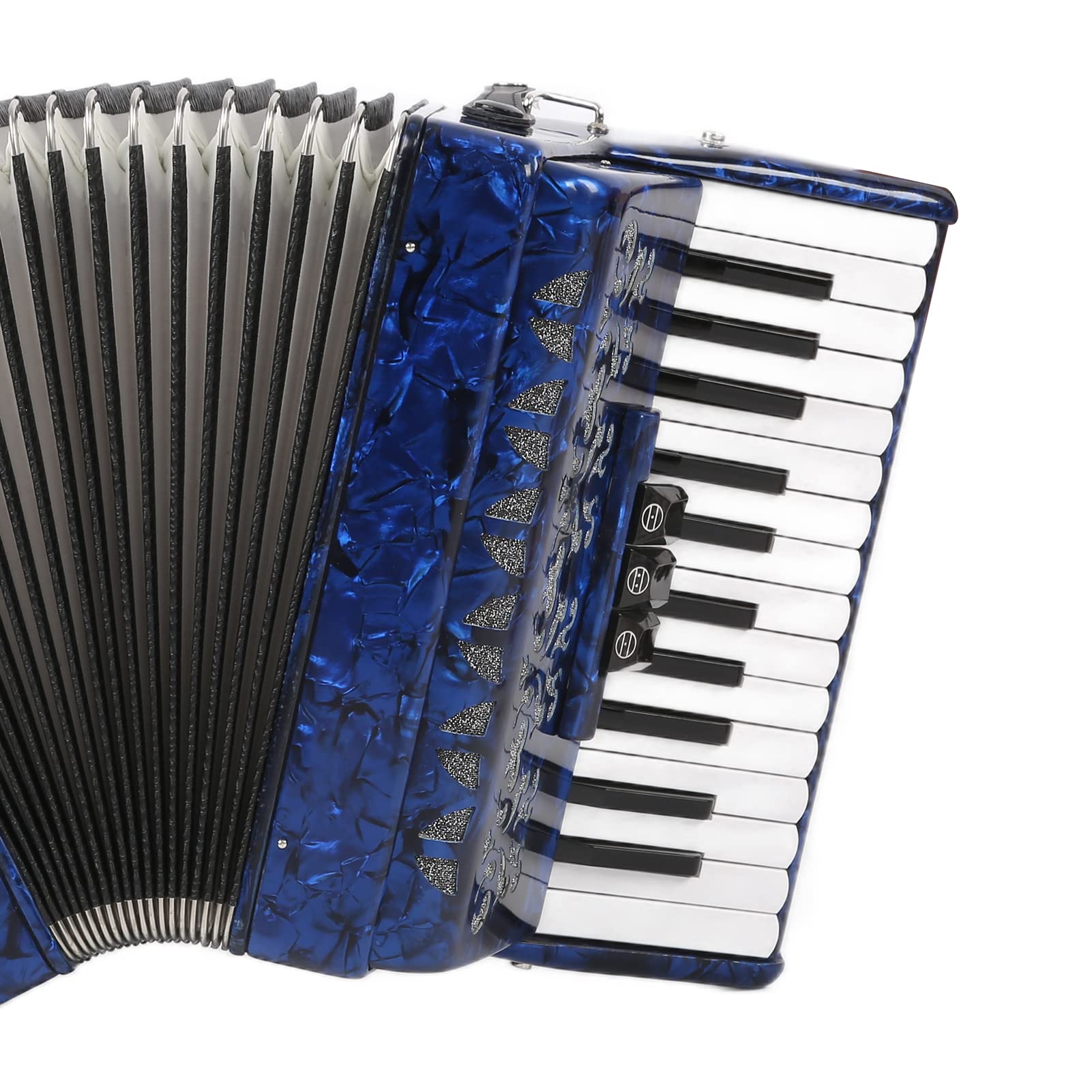 26 Key 48 Bass Piano Accordion, Professional Accordion with Accordion Backpack and Shoulder Strap Celluloid Accordion for Daily Practice Music Performance