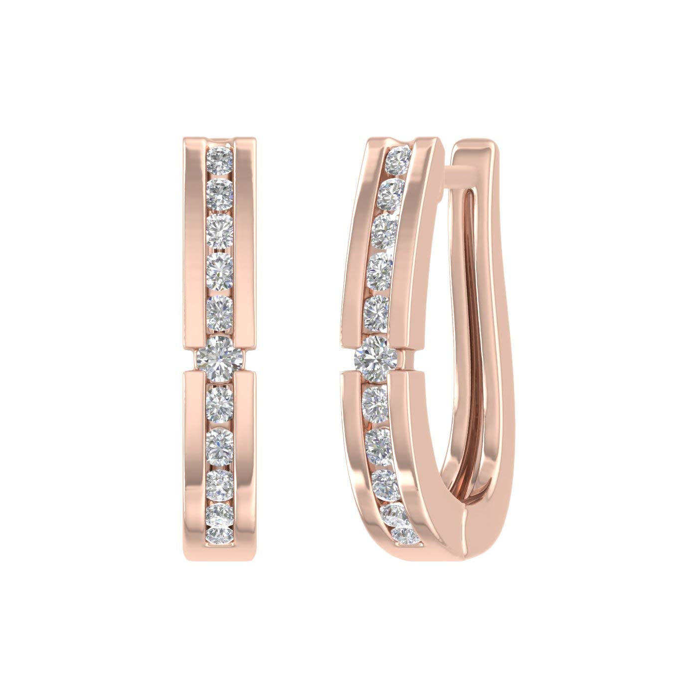 1/4 Carat Diamond Hoop Earrings in 10K Yellow Gold