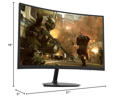 Fiodio 24" Curved 75Hz Refresh Rate Computer Monitor Full HD 1080P HDMI VGA Ports with Speakers, VESA Wall Mount Ready (HDMI Cable Included)