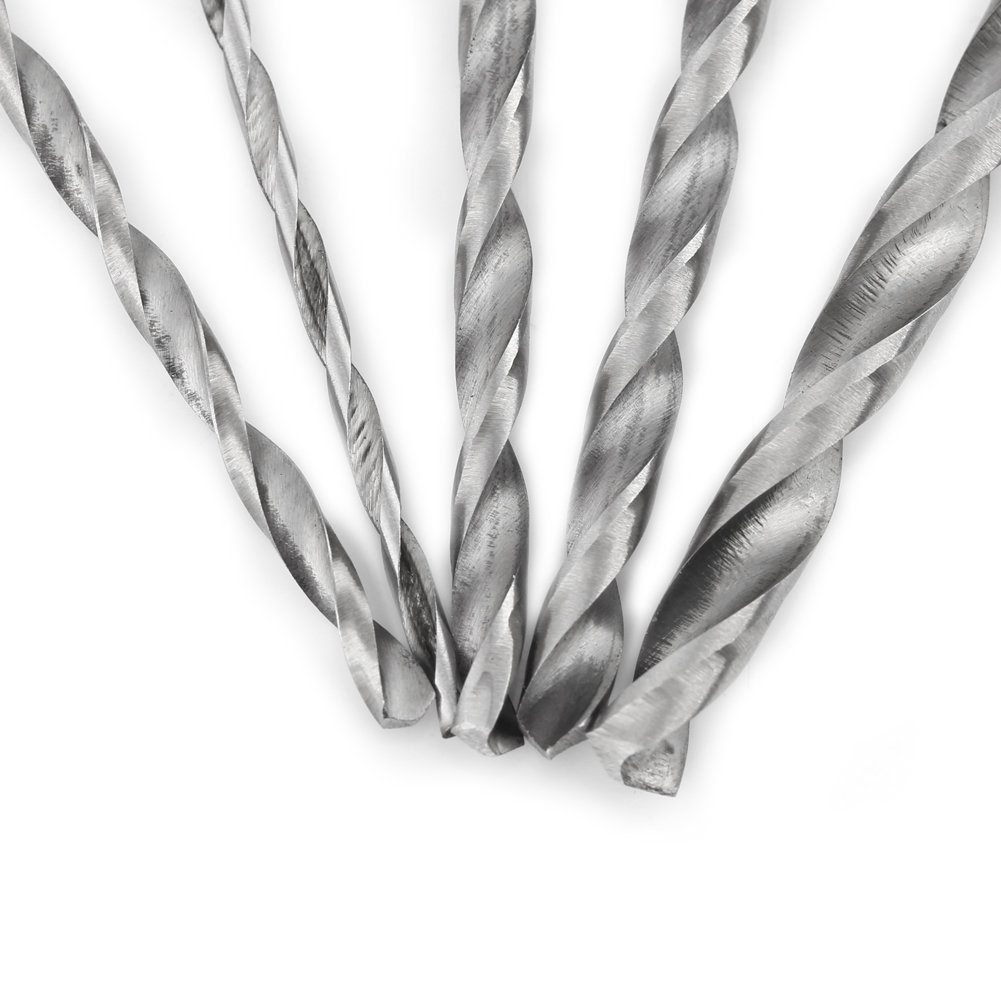 5Pcs 150mm-160mm Extra Long Drill Bit High Speed Steel Straight Shank Tool Sets 2-5 mm for Wood Plastic and Aluminum