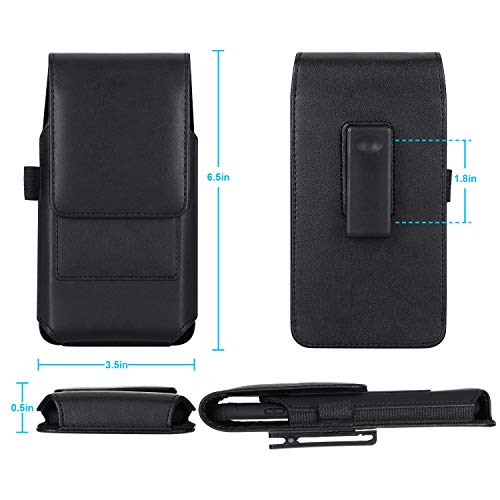 BECPLT Phone Holster Compatible for iPhone 14 Pro Max 13 Pro Max 12 Pro Max 11 Pro Max Leather Belt Case 360 Rotating Pouch Case Holster Belt Clip Case for iPhone Xs Max 8 Plus 7 Plus 6s Plus 6 Plus