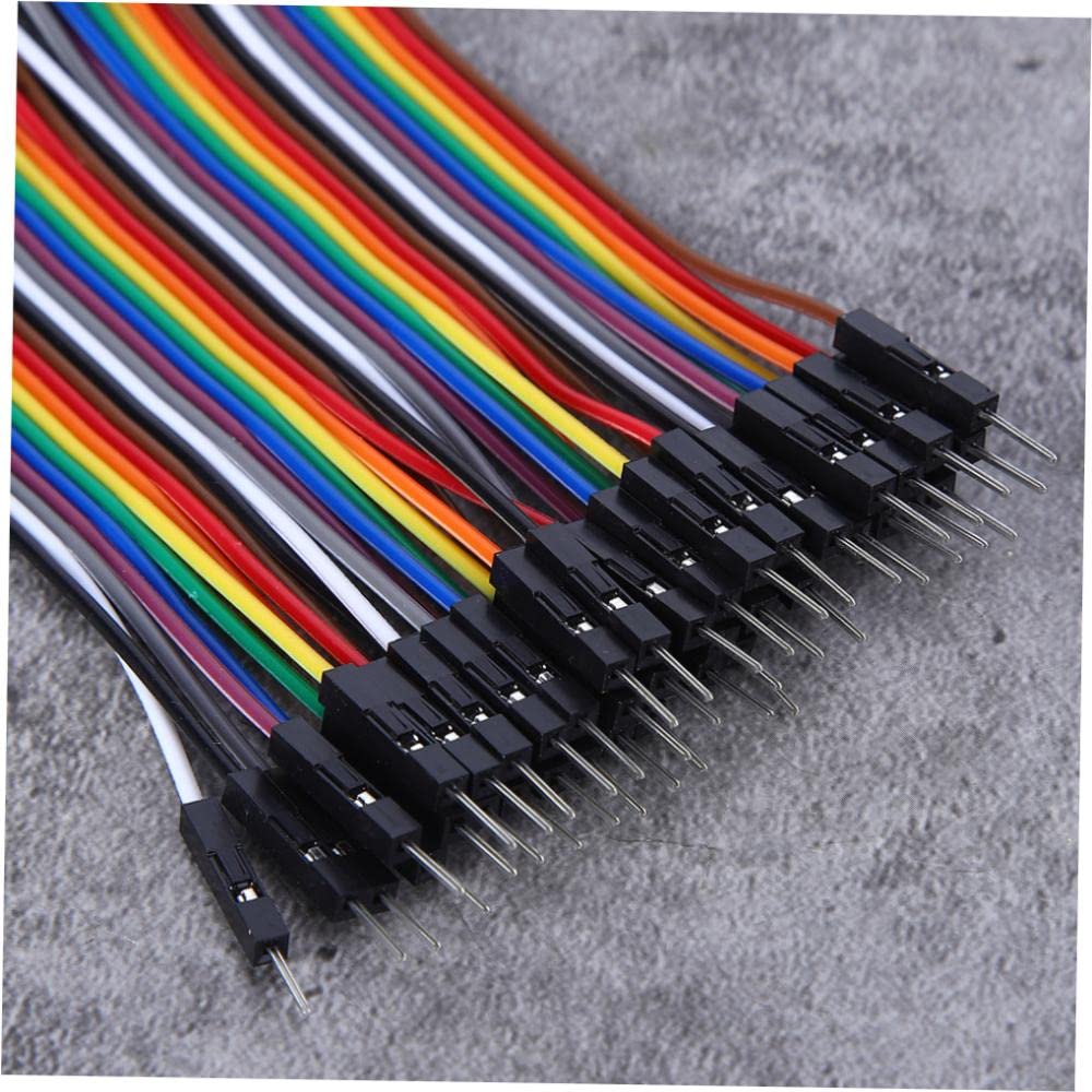 10Pcs Jump Wire, Heafront Male to Male Plastic Cable Line 2.54mm Electronic Components 10cm
