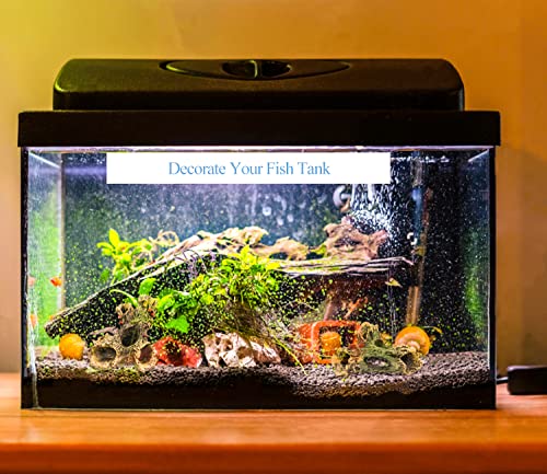 HERCOCCI Decaying Trunk Aquarium Betta Fish Ornament, Fish Tank Wood Decoration Resin Aquarium Log Cave Driftwood for Hideout Holes (3 Pack)